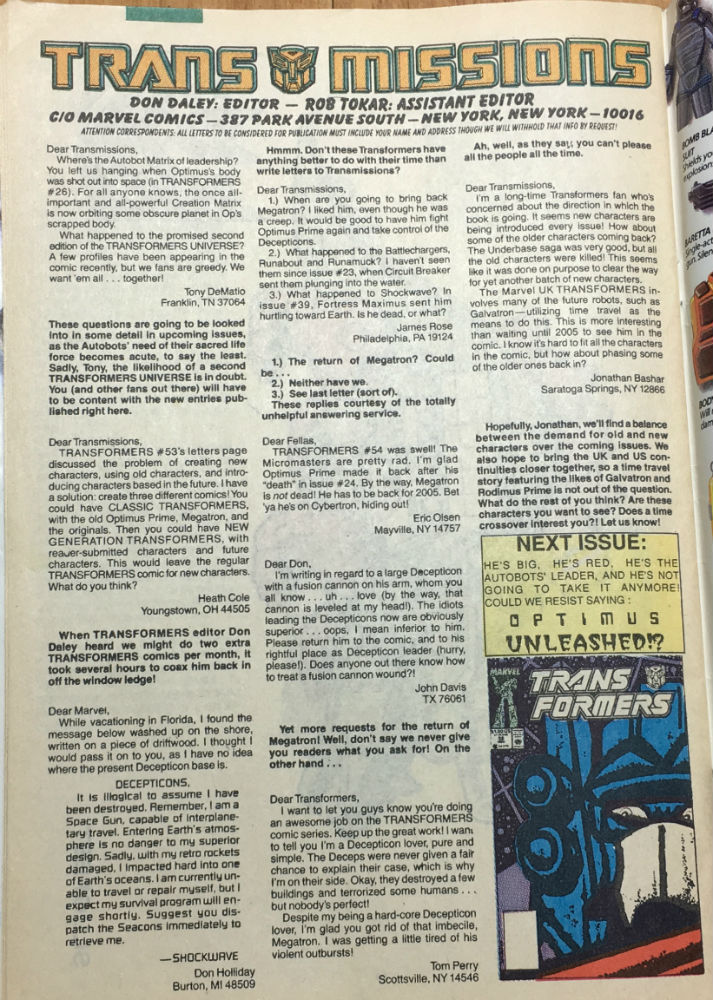Transformers Review Issue 57: The Resurrection Gambit! | YOSHICAST