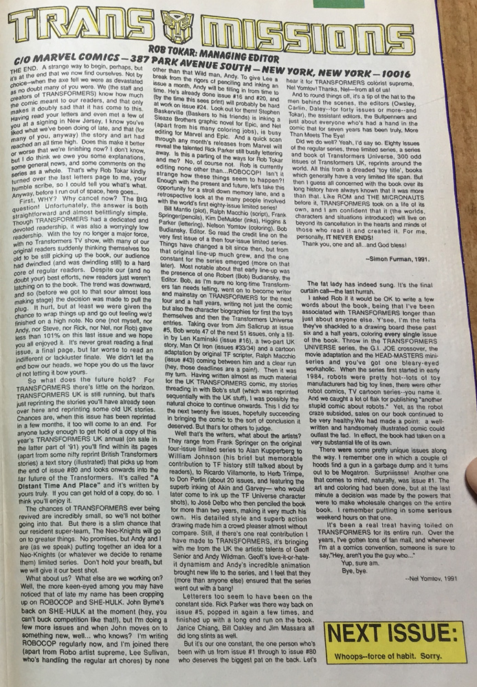 Transformers Review Issue 80: End of the Road! | YOSHICAST